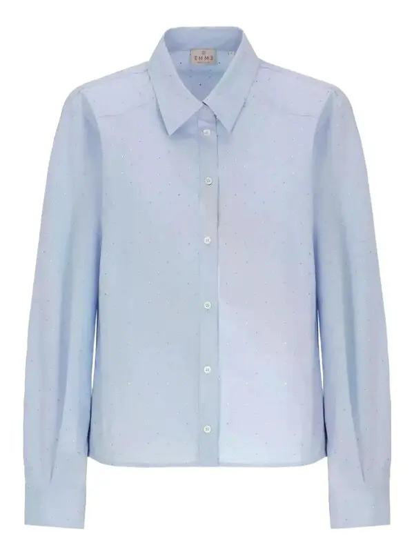 EMME Rhinestone Embellished Long-sleeve Shirt - Blue