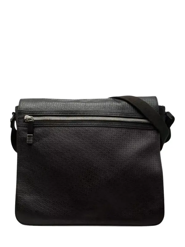 Dior Diorissimo Embossed Leather Messenger Bag - Black