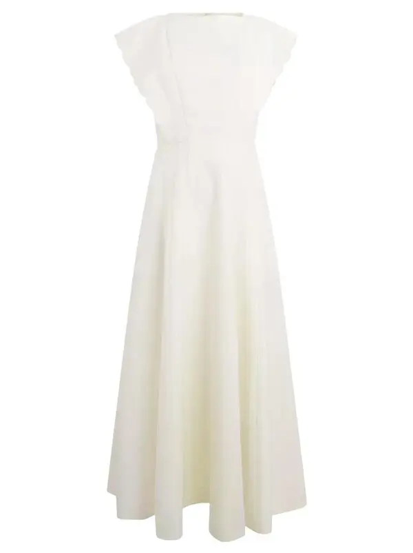 Philosophy Di Lorenzo Serafini Scalloped Sleeveless Midi Dress - Neutrals