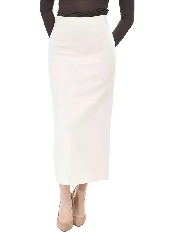 SUPER BLOND High-waisted Midi Skirt - White