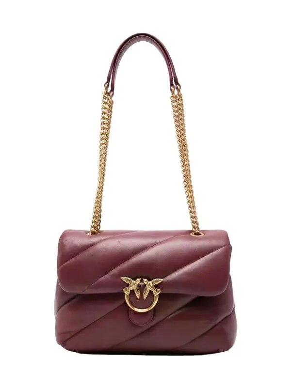 Pinko Love Birds Quilted Shoulder Bag - Red
