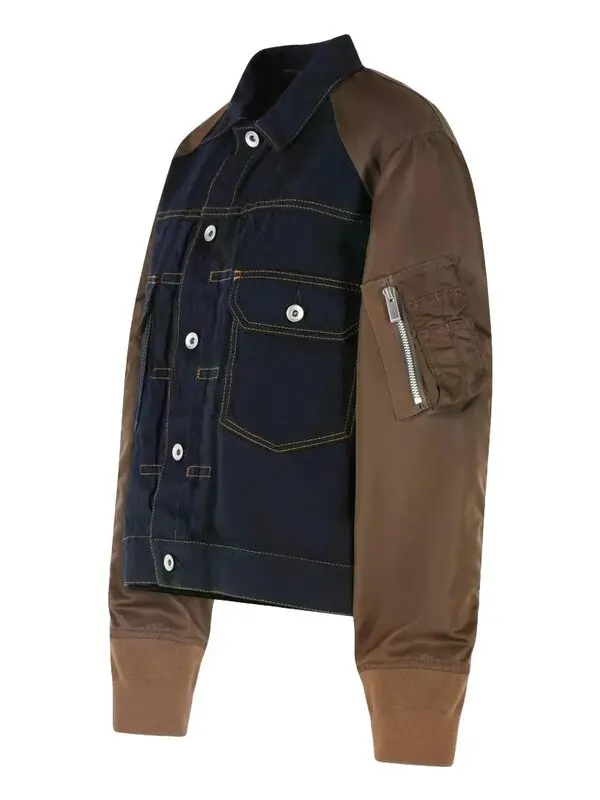 Sacai Contrast Stitch Denim Jacket - Blue
