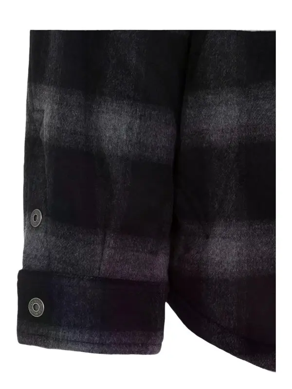 Off-White Check-pattern Wool Jacket - Black
