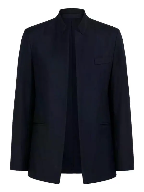 Dusan Mandarin-collar Loose-fit Blazer - Blue