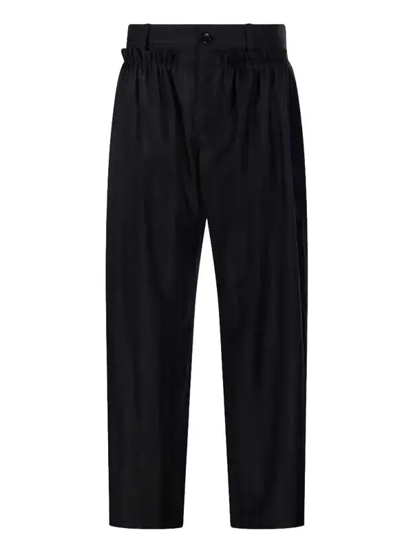 MARANT ETOILE Paperbag Waist Pinstriped Trousers - Black