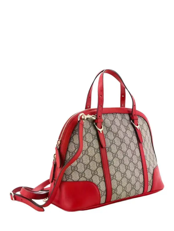 Gucci Gg Coated Canvas Small Satchel - Brown