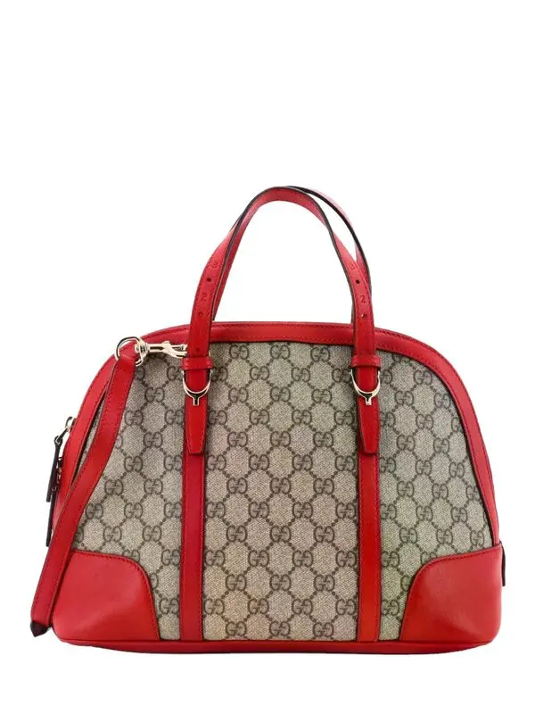 Gucci Gg Coated Canvas Small Satchel - Brown