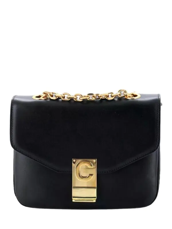 Celine C Bag Leather Small Shoulder Bag - Black