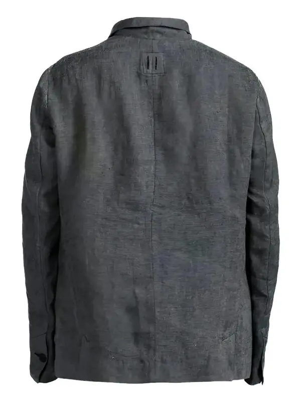 HANNES ROETHER High-neck Button-up Blazer - Grey