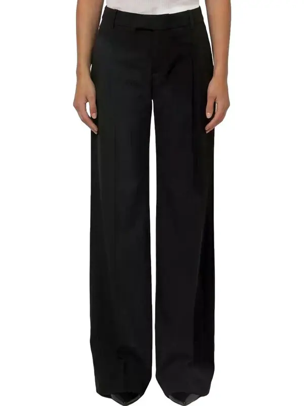 Federica Tosi Pressed-pleat Wide-leg Trousers - Black