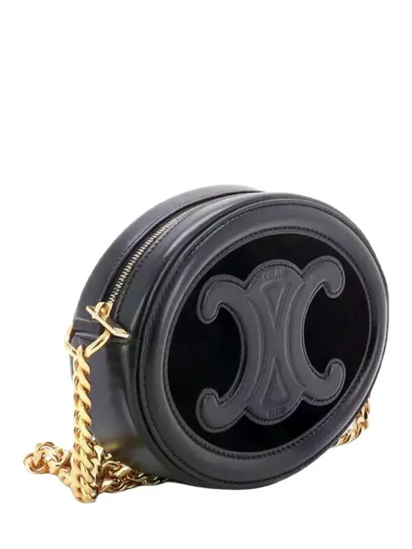 Celine Triomphe Oval Chain Crossbody Bag - Black