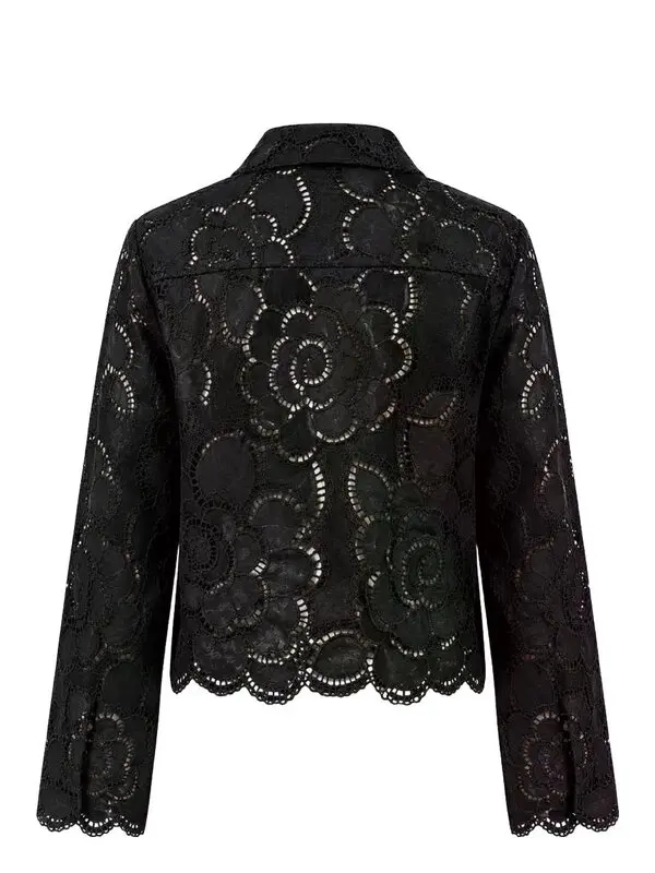 CISSA Victorian Broderie Anglaise Shirt - Black