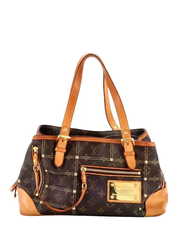 LOUIS VUITTON Monogram Canvas Riveting Tote Bag - Brown