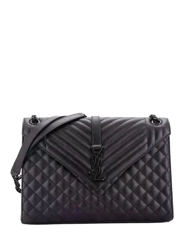 Saint Laurent Classic Monogram Envelope Satchel - Black