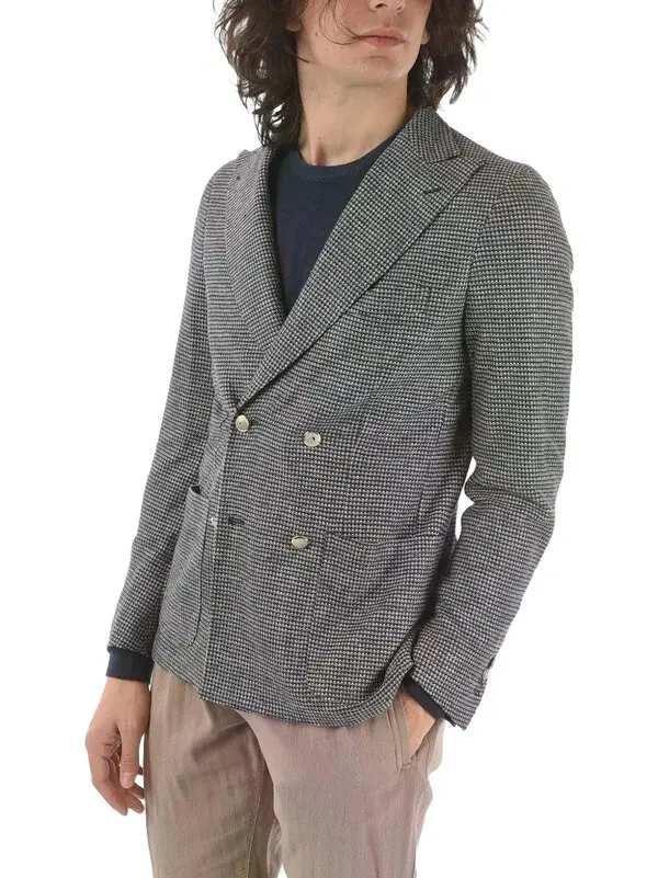 Corneliani Double-breasted Linen Jacket - Blue