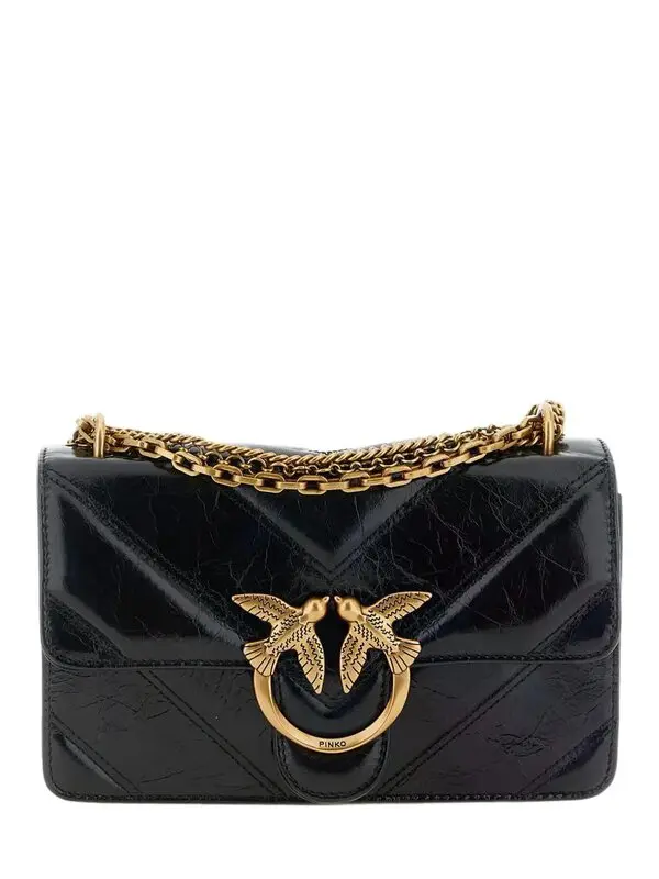 Pinko Love Chevron-stitched Shoulder Bag - Black