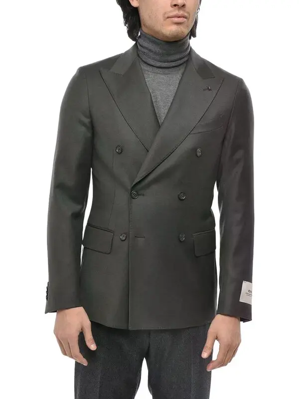 Corneliani Double-breasted Peak-lapels Blazer - Grey