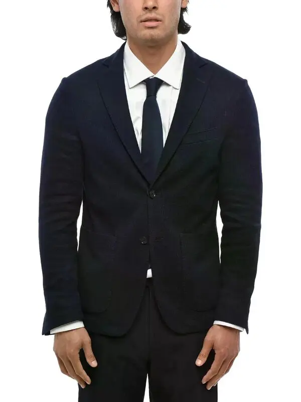 Corneliani Patch-pocket Single-breasted Blazer - Blue