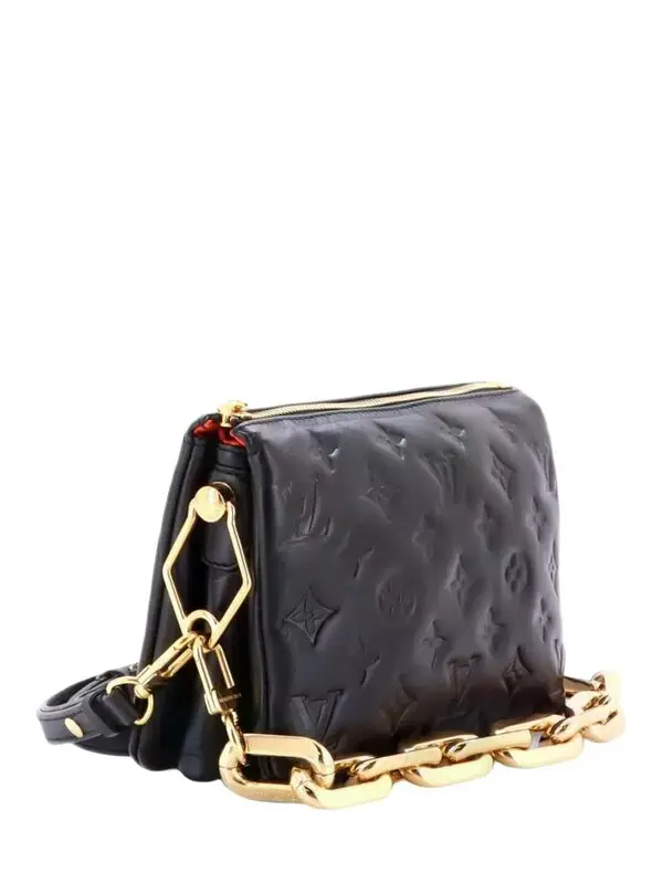 LOUIS VUITTON Monogram Embossed Lambskin Coussin Bb Bag - Black