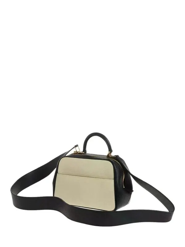 VALEXTRA Color Blocked Calf Leather Tote Bag - Black
