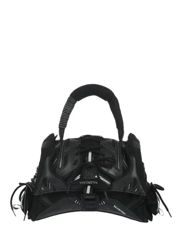 Balenciaga Panelled Mesh Shoulder Bag - Black