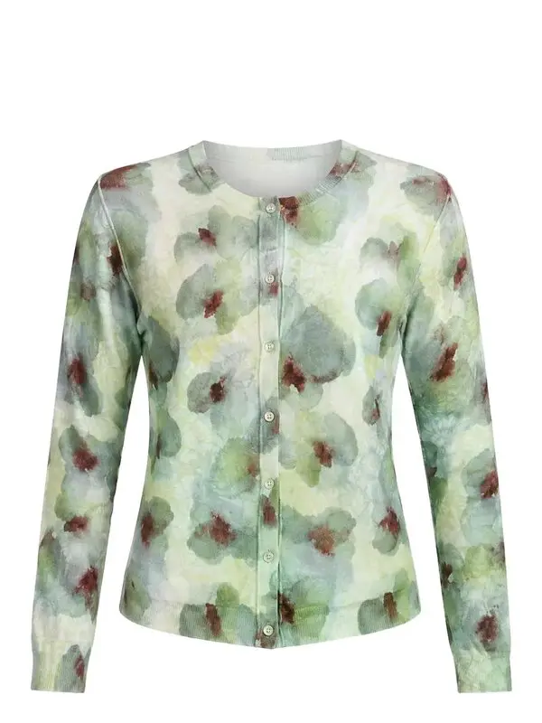 IN BED WITH YOU Reversible Floral-print Cardigan - Neutrals