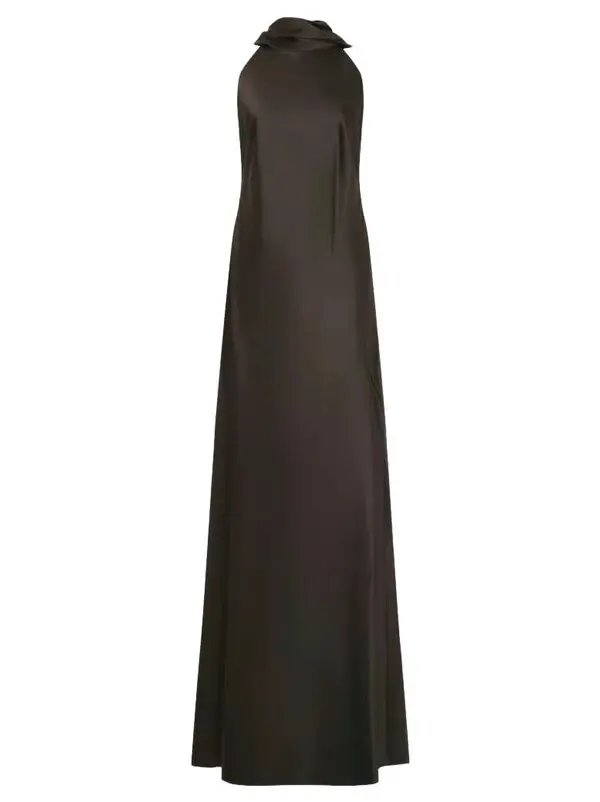 Ralph Lauren Halterneck Tie-fastening Maxi Dress - Brown