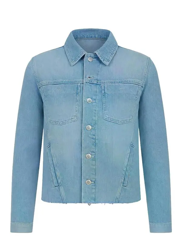 L'Agence Janelle Raw-edge Denim Jacket - Blue