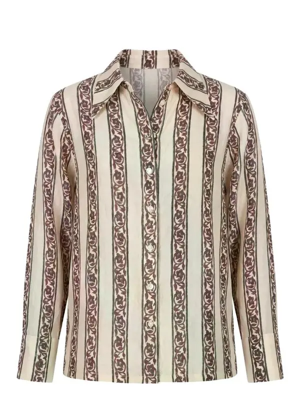 Alix Of Bohemia Dana Floral-print Silk Shirt - Neutrals