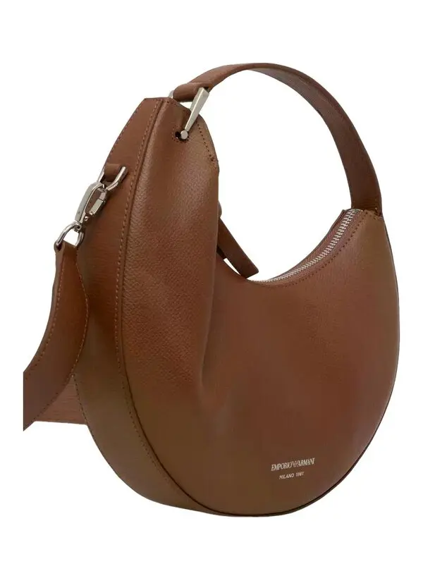 Emporio Armani 1981 Mini Leather Bag With Origami-inspired Detail - Brown