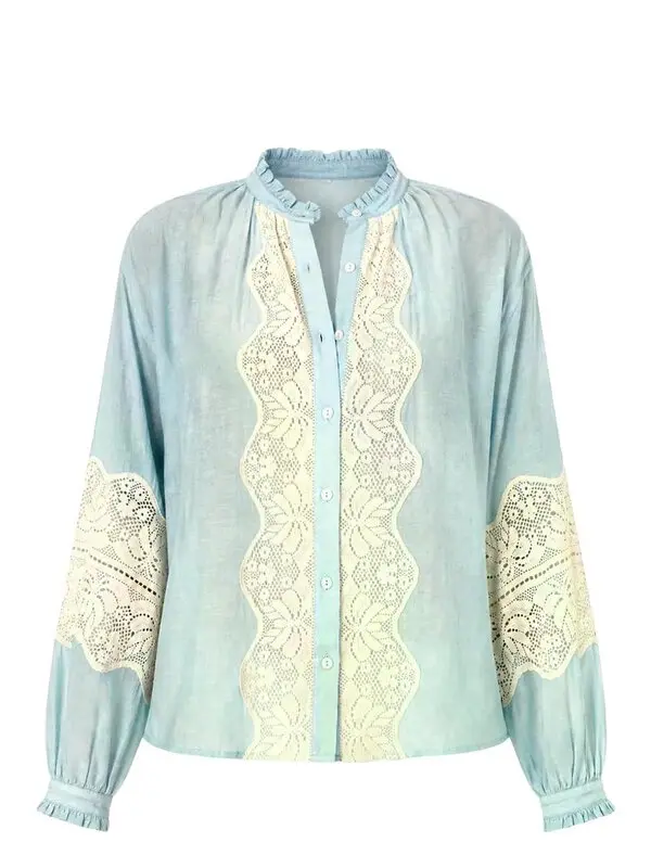 Alix Of Bohemia Lace-trimmed Blouse - Blue