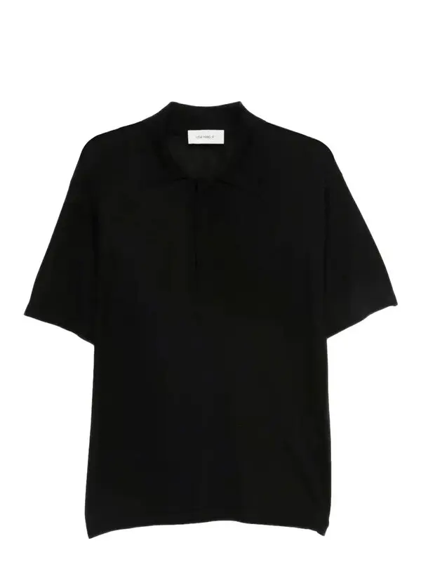 LISA YANG Carter Short-sleeve Polo Shirt - Black