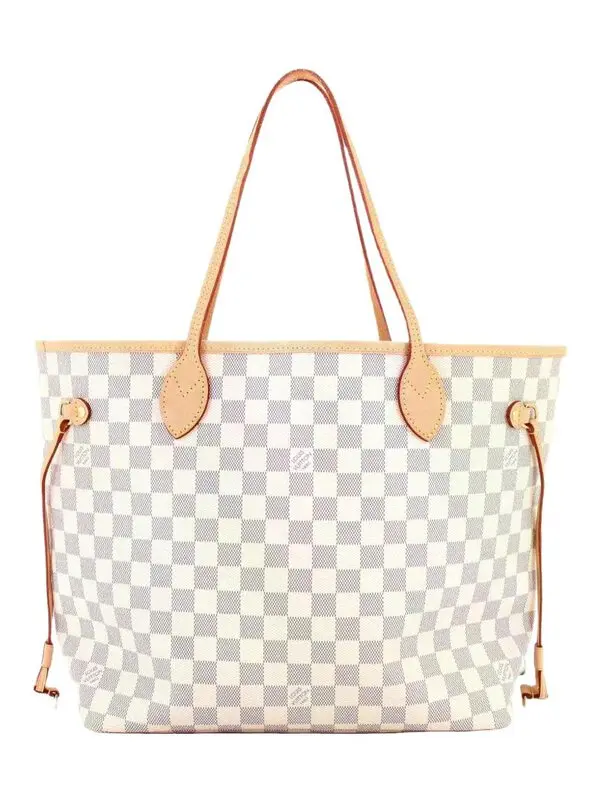 LOUIS VUITTON Damier Neverfull Mm Tote Bag - White