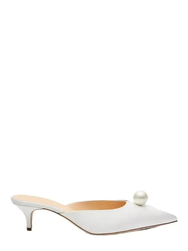 Magda Butrym Pearl-embellished Pointed-toe Mules - Neutrals