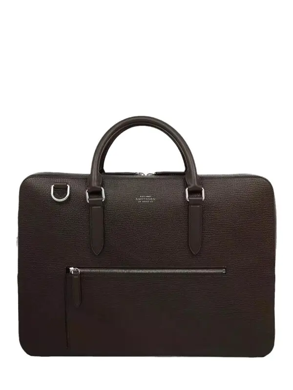 Smythson Ludlow Zip-front Briefcase - Brown