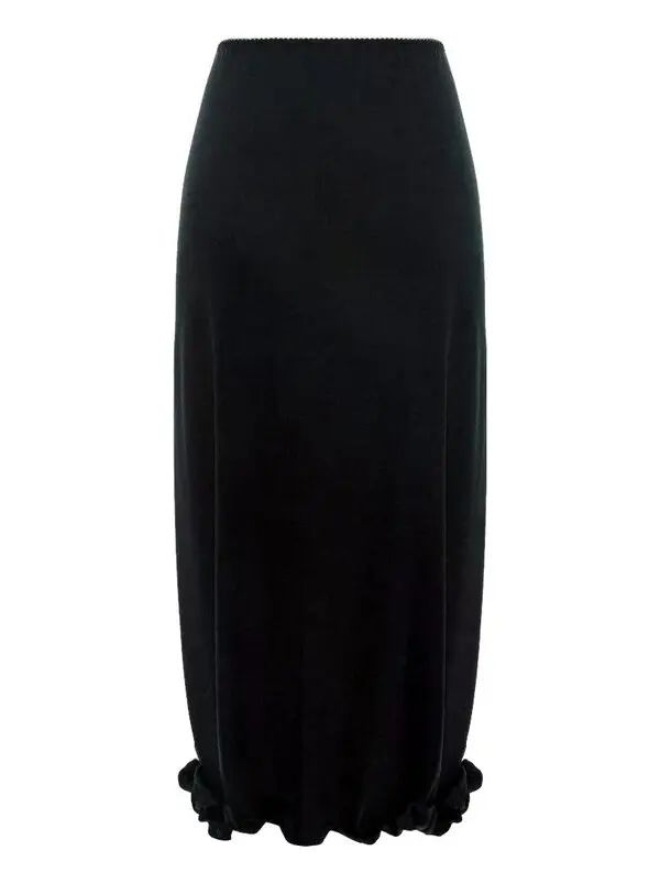 SEEN USERS Name Twombly Bloom Ruffled Midi Skirt - Black