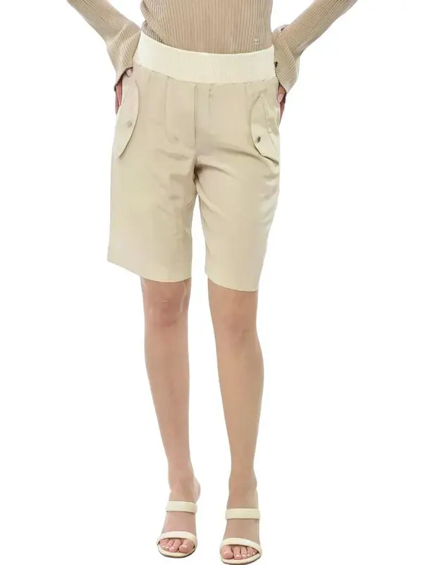 Helmut Lang Beige Silk Elasticated Waistband Shorts - Neutrals