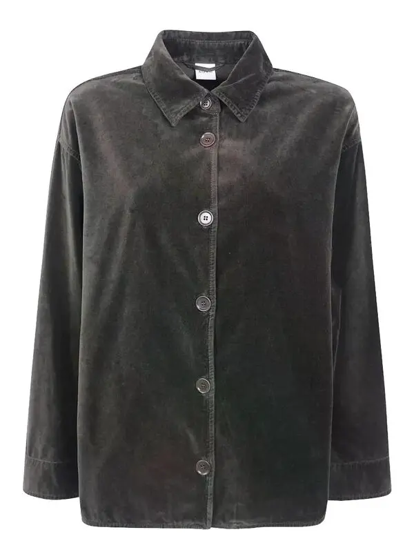 Aspesi Button-fastening Velvet Shirt Jacket - Green
