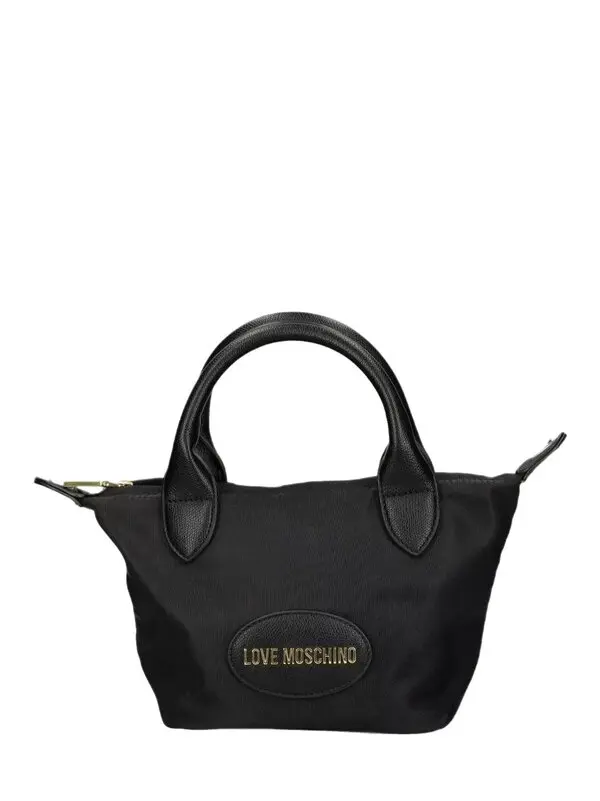 Moschino Logo Plaque Tote Bag - Black