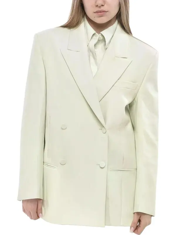 SUPER BLOND Double-breasted Oversized Blazer - Green