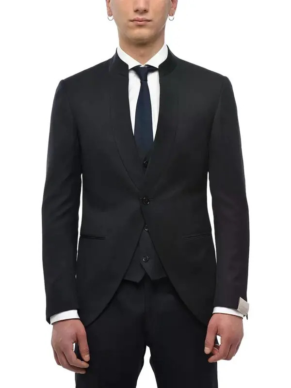 Corneliani Mandarin-collar Three-piece Suit - Blue