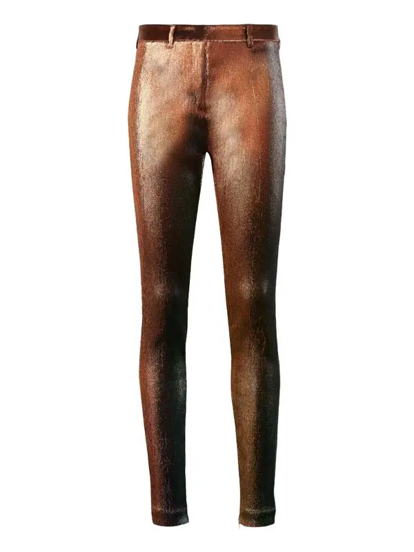 Roberto Cavalli Stretch Lurex Solid Trousers - Metallic