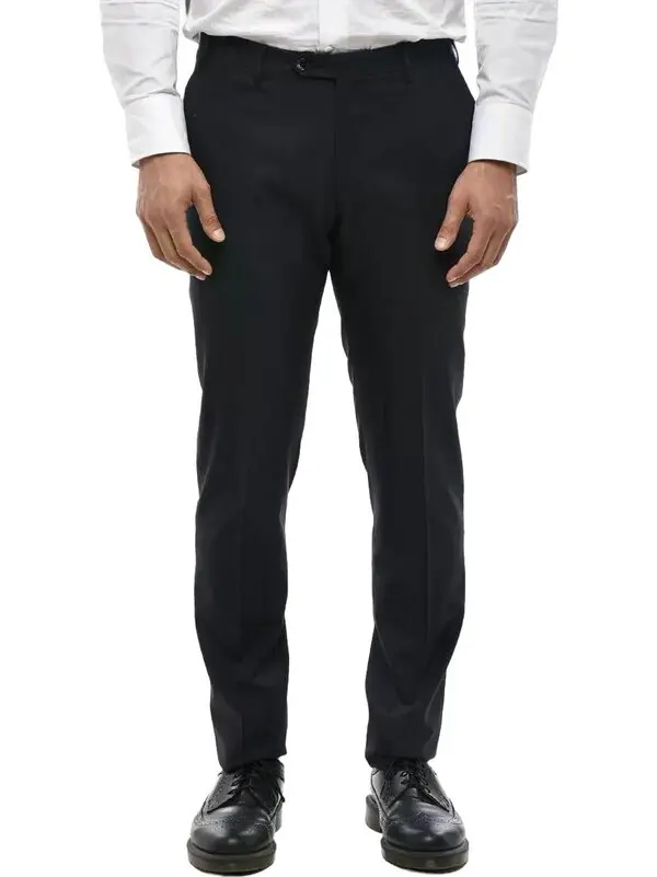 Corneliani Dark Virgin Wool Trousers - Blue