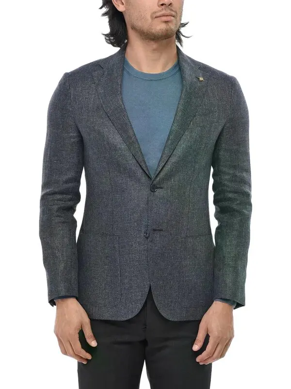 Corneliani Single-breasted Patch-pocket Blazer - Blue