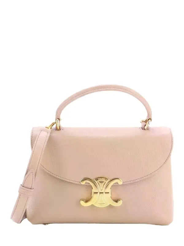 Celine Nino Top Handle Bag Leather Satchel - Neutrals