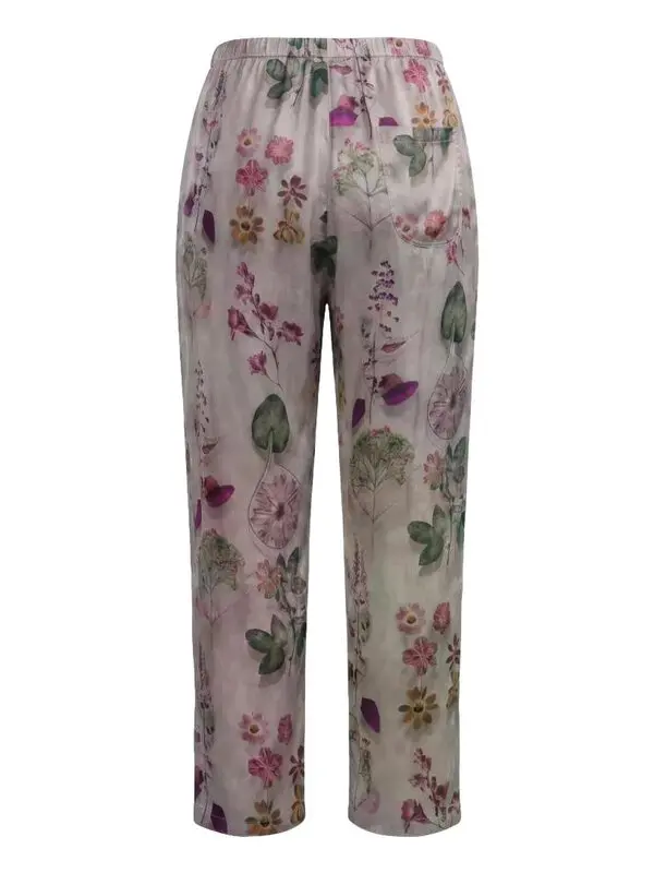 Avant Toi Floral Print Fade Effect Trousers - Grey