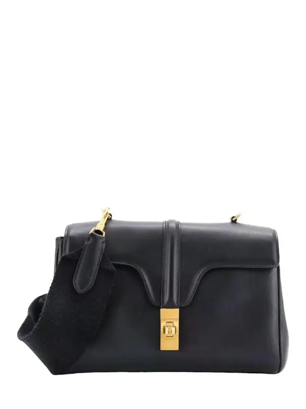 Celine Soft 16 Shoulder Bag In Smooth Calfskin - Black