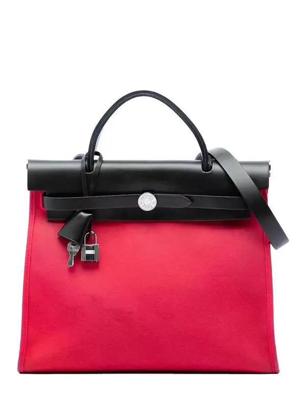 Hermès 2018 Toile Herbag Zip 31 Satchel - Pink