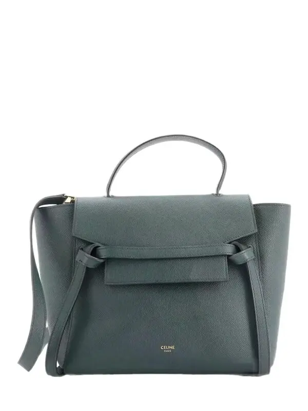 Celine Textured Leather Micro Belt Bag - Green
