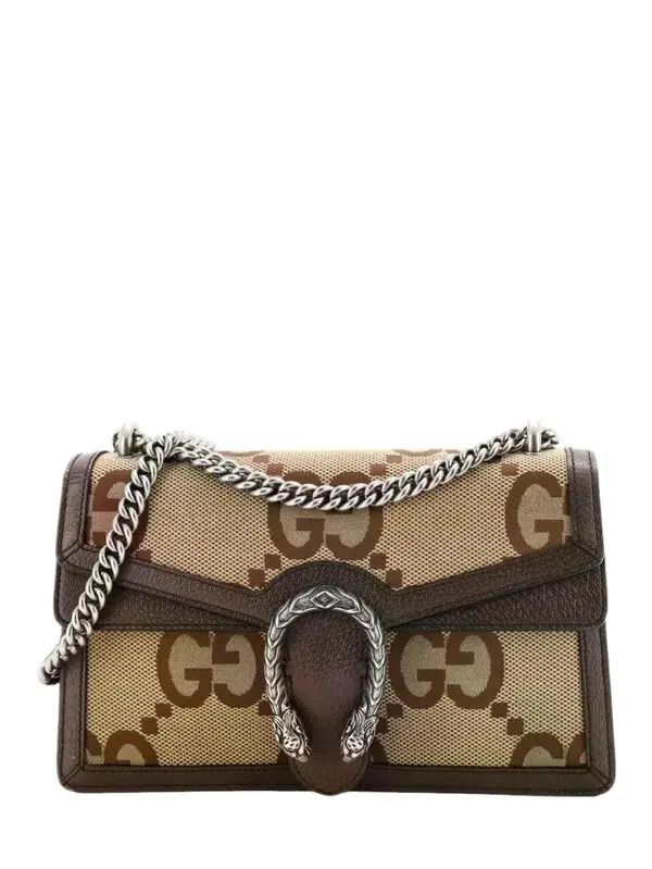 Gucci Dionysus Bag Jumbo Gg Canvas Small Shoulder Bag - Brown